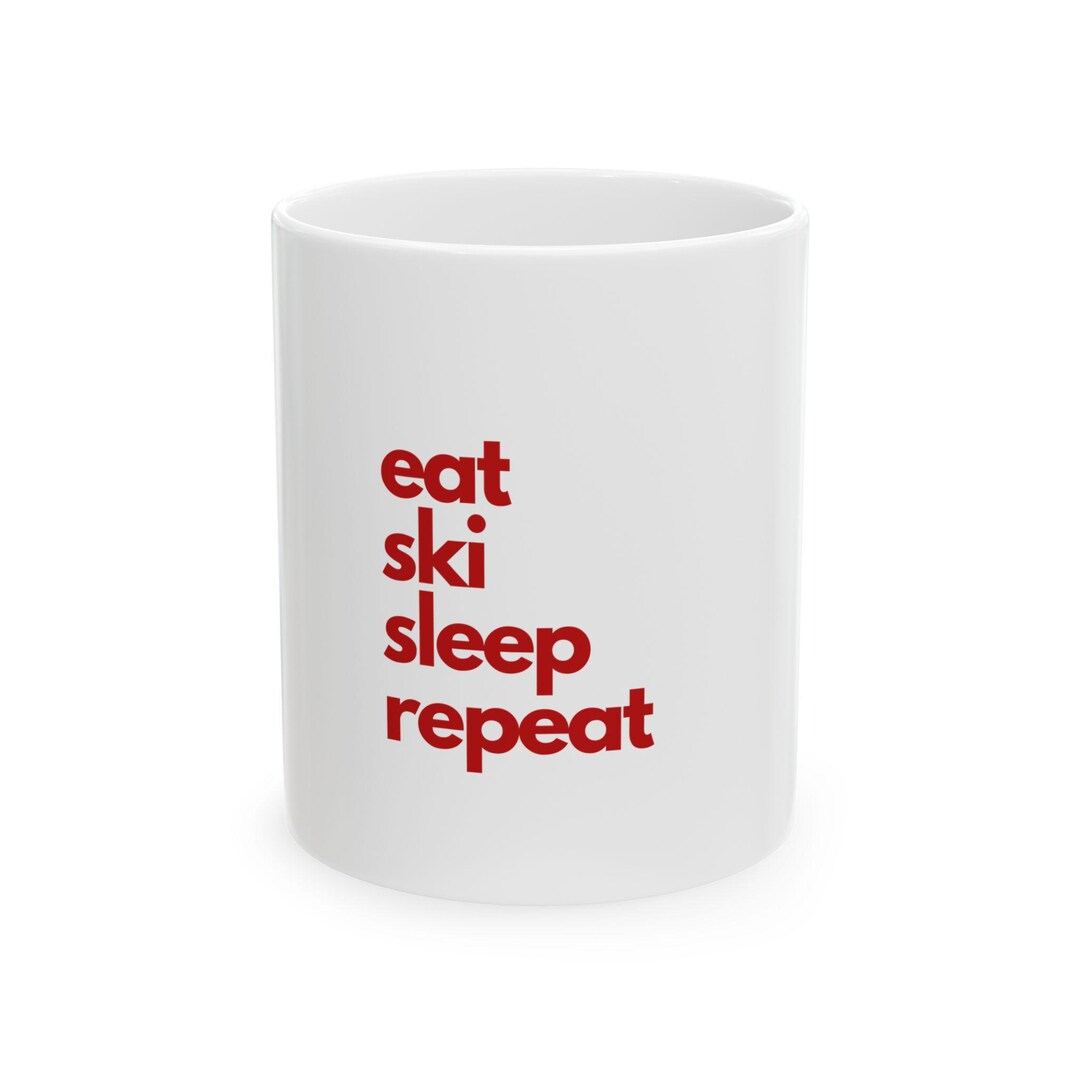 Ski Ceramic Mug, Winter Sports Coffee Cup, Mountain Skiing Tea Mug, Ski ...