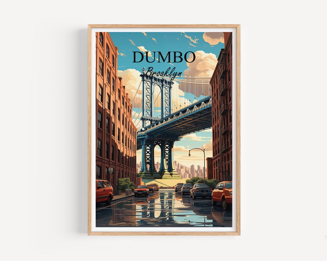 Dumbo Poster Mural Wall Decor | Brooklyn Travel Poster Illustration ...