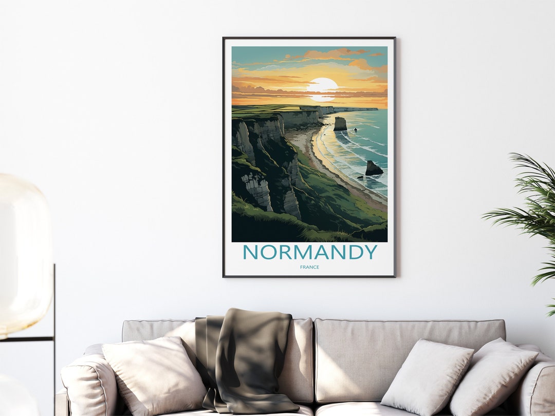 Normandy Poster Mural Wall Decoration Normandy Travel Poster ...
