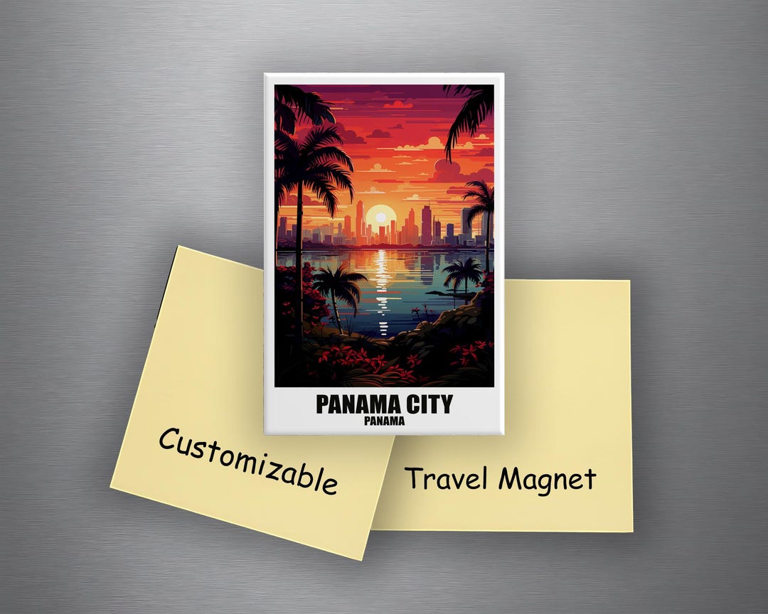Panama Fridge Magnet Personalized 78 X 53 Mm City Magnets Personalized ...