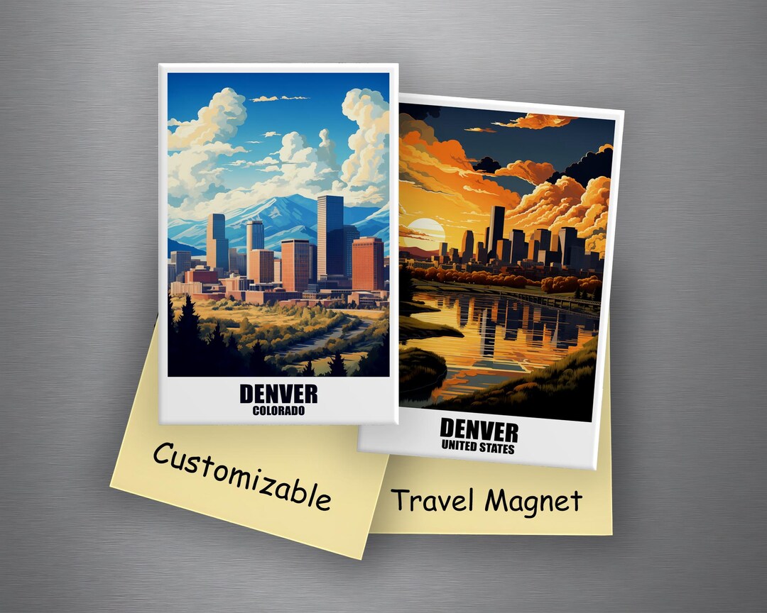 Denver Fridge Magnet Personalized 78 X 53 Mm City Magnets Personalized ...
