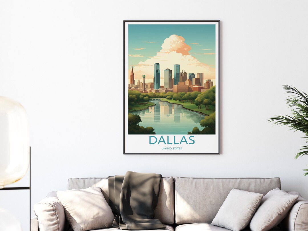 Dallas City Poster Wall Art | Dallas Poster Print Illustration Wall Art ...
