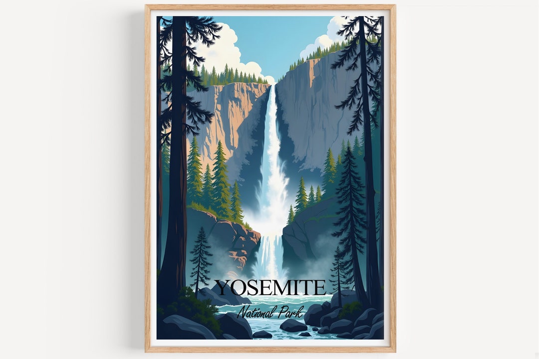 Yosemite Poster Wall Art Decoration | Yosemite Travel Poster ...