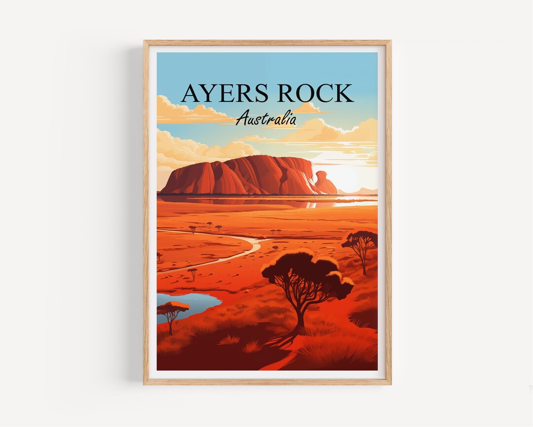 Ayers Rock Poster Wall Art Print Wall Decor Ayers Rock Travel Poster ...