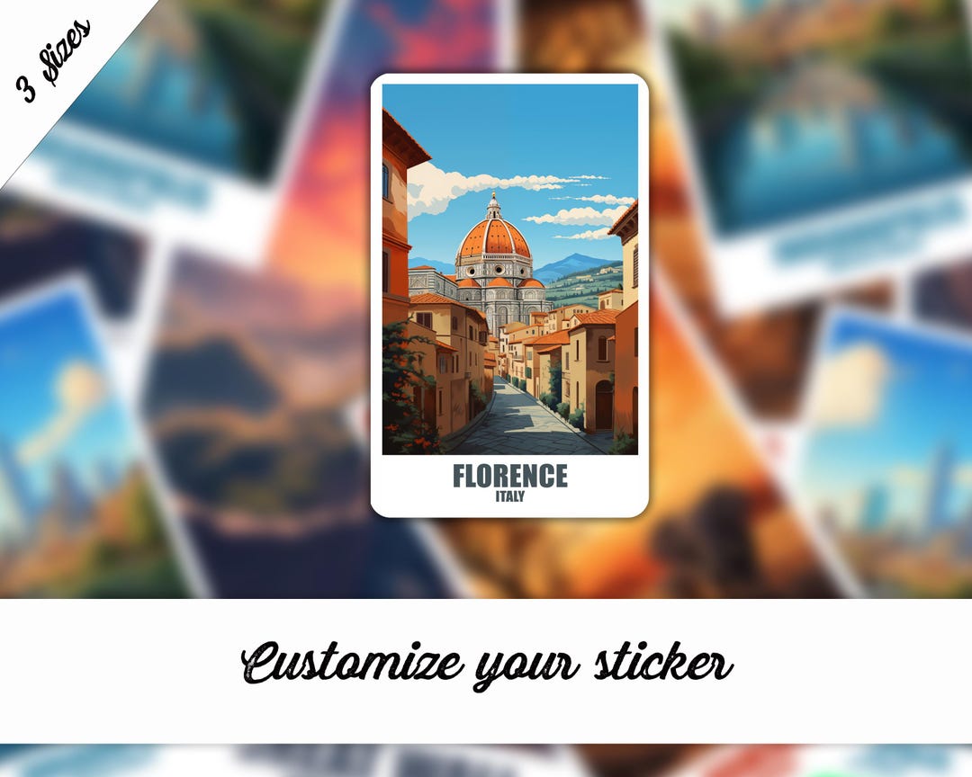 Florence Sticker, Personalized Sticker Florence, Italy Sticker, Sticker ...