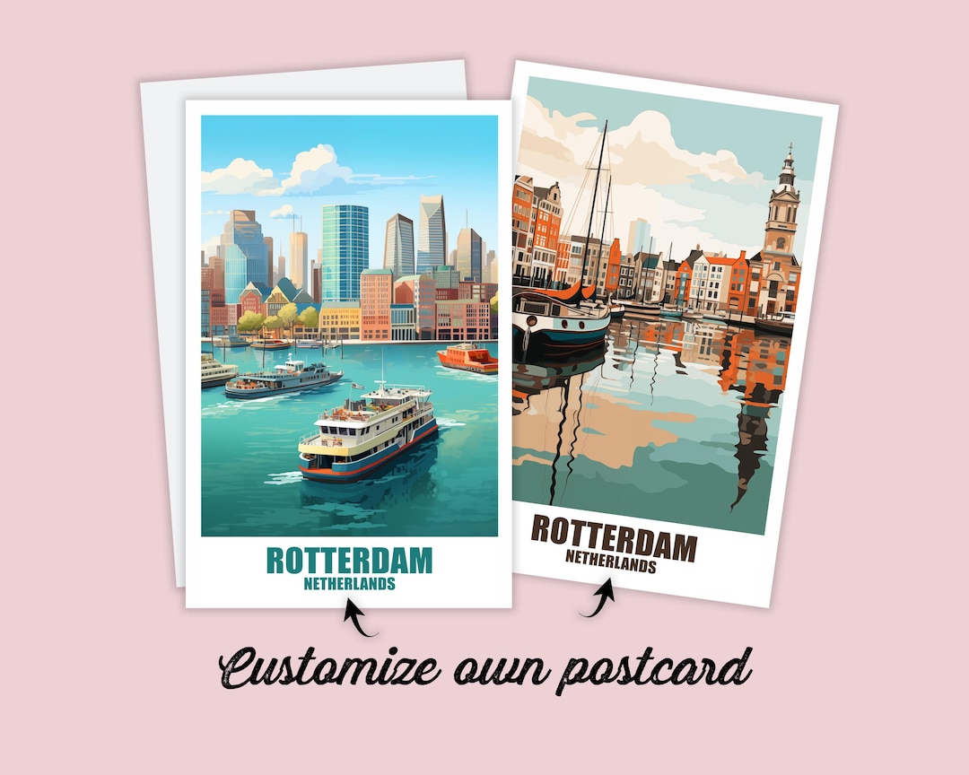 Personalized Rotterdam Postcard, Netherlands Card, Greeting Card Gift ...