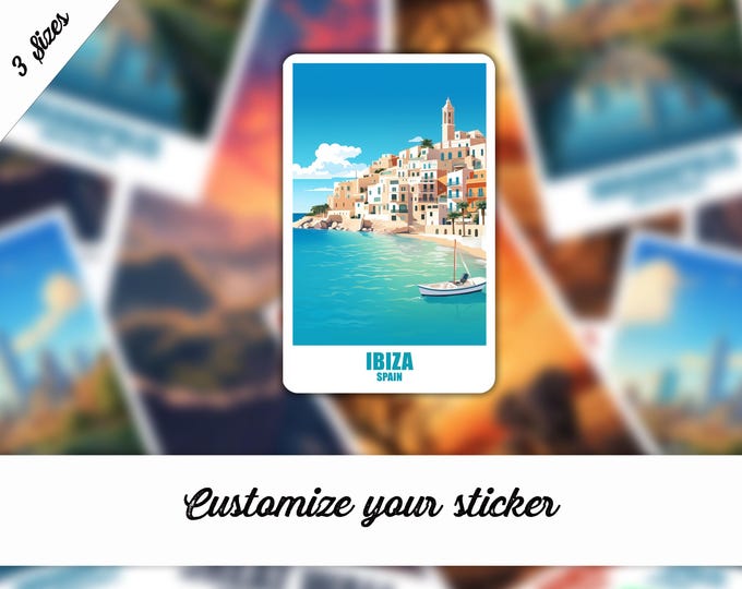 A5 Sticker Sheet Ibiza Landmarks Vinyl Stickers - Spain Spanish Summer ...