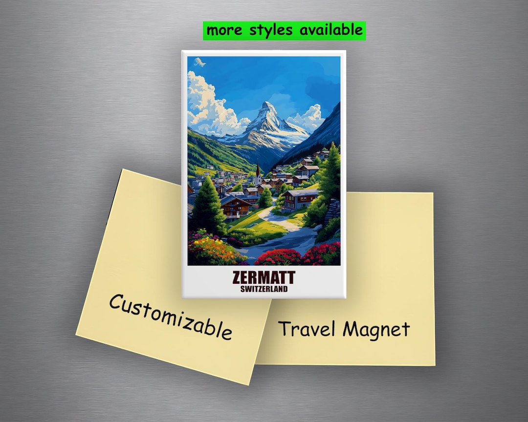 Zermatt Fridge Magnet Personalized 78 X 53 Mm City Magnet Personalized ...