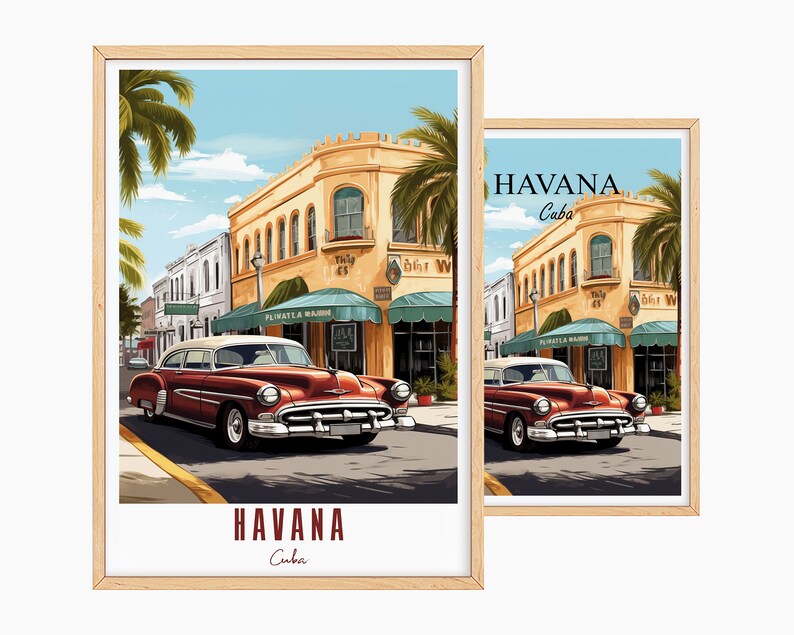 Havana Poster, Personalized Travel Poster of Havana, Cuba Vintage ...