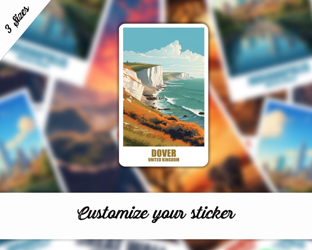 Dover Sticker, Personalized Sticker Dover, England Sticker, UK Sticker ...