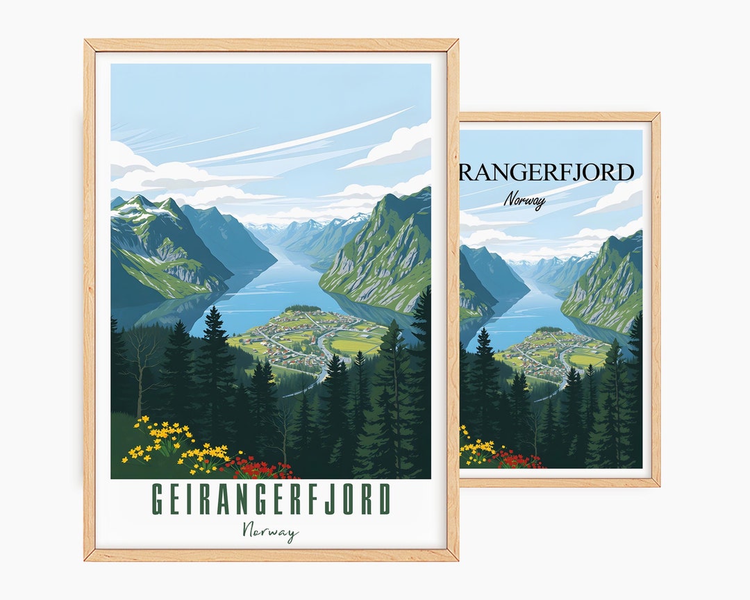 Geirangerfjord Poster, Personalized Travel Poster Geirangerfjord ...