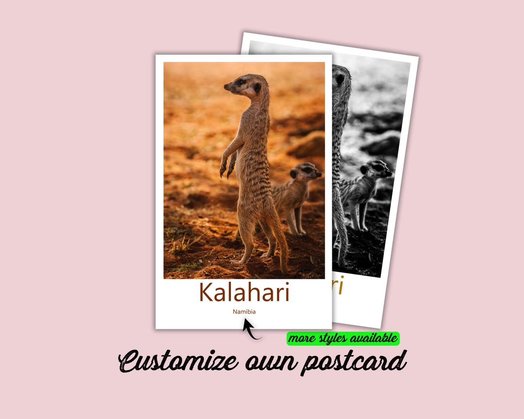 Personalized Kalahari Postcard Namibia Travel Map Kalahari ...