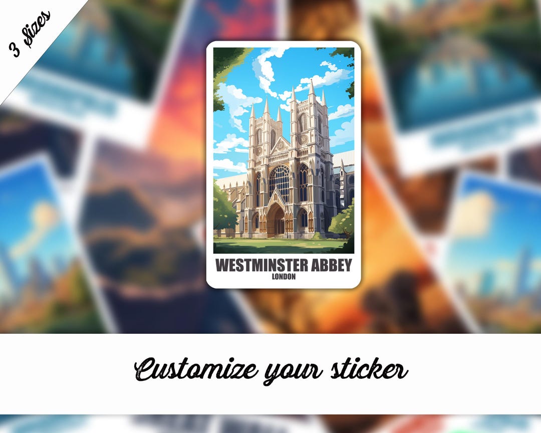 Westminster Abbey Sticker, Personalized Sticker Westminster Abbey ...