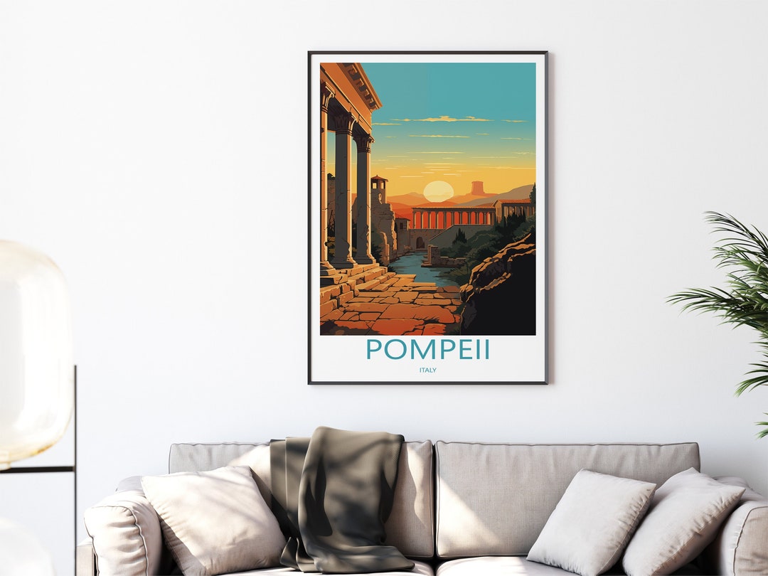 Pompeii Poster Mural Wall Decoration Pompeii Travel Poster Print ...