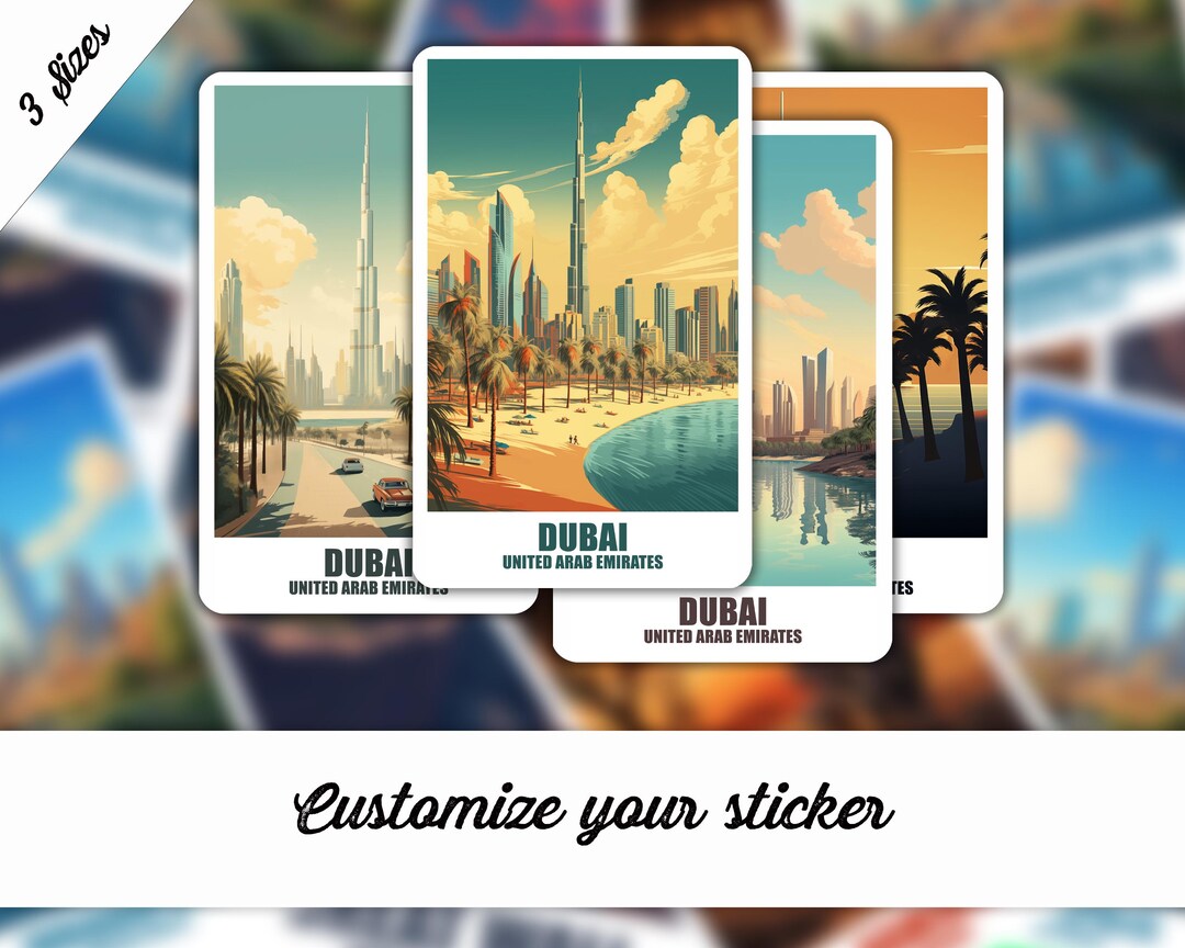 Dubai Sticker, Personalized Sticker Dubai, Emirates Sticker, Sticker ...