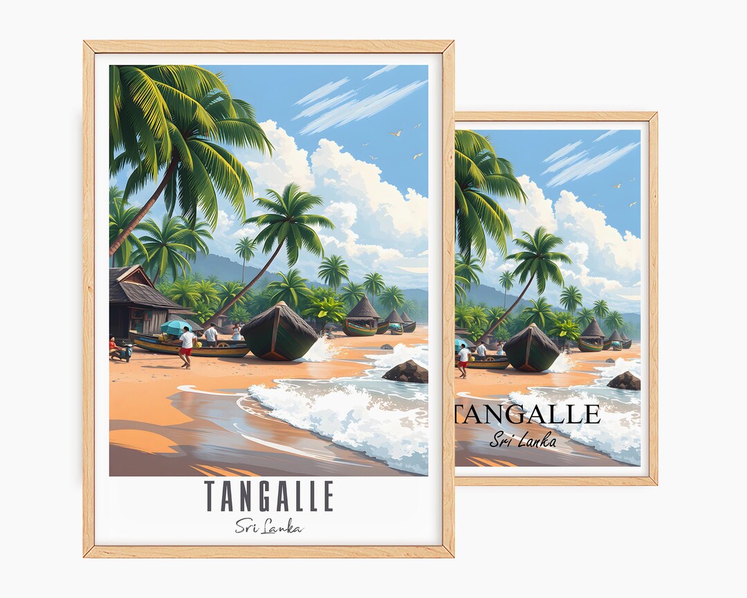 Tangalle Poster, Personalized Travel Poster of Tangalle, Sri Lanka ...