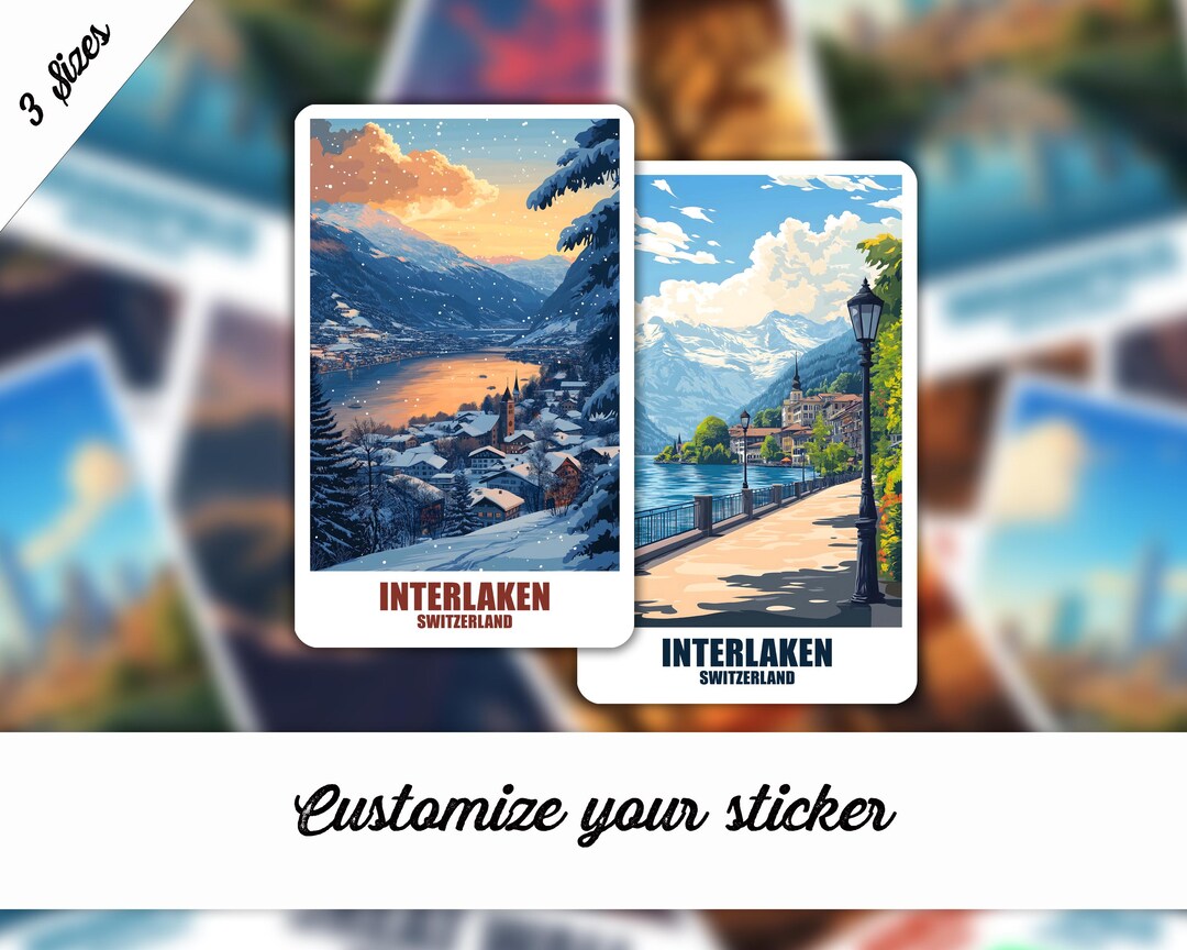 Personalized Interlaken Sticker Interlaken Switzerland Sticker Travel ...