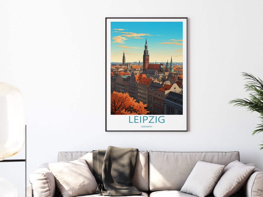Leipzig Poster Mural Wall Decoration Leipzig Travel Poster Illustration ...