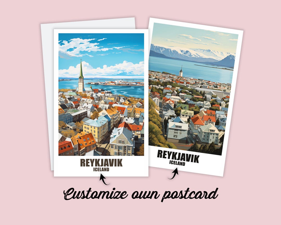 Personalized Reykjavik Postcard, Iceland Card, Reykjavik Greeting Card ...