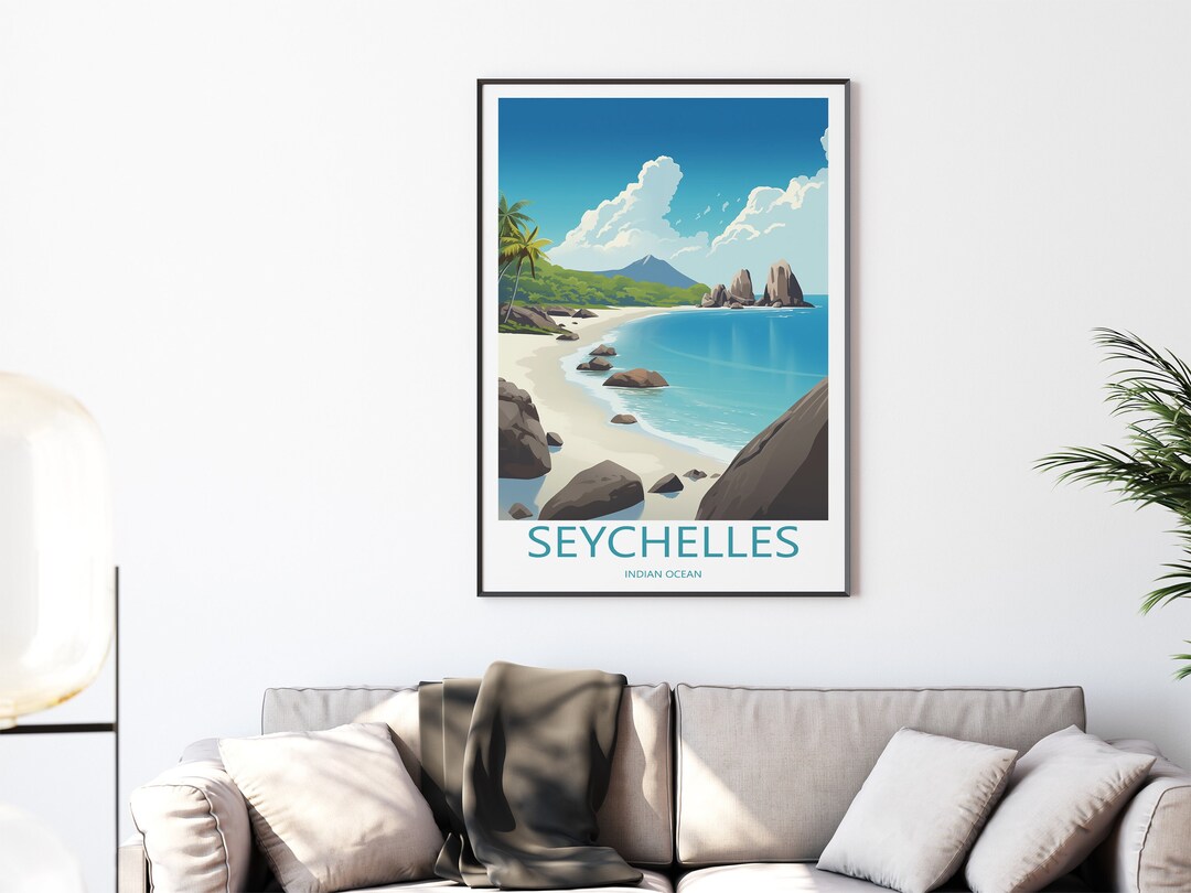 Seychelles Poster Wall Art Wall Decor Seychelles Travel Poster ...