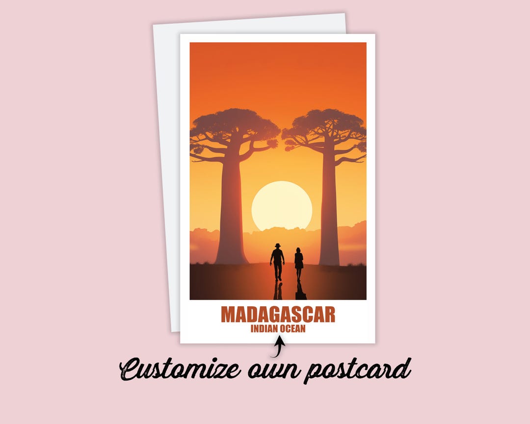 Madagascar Postcard, Personalized Postcard Madagascar Map Travel ...