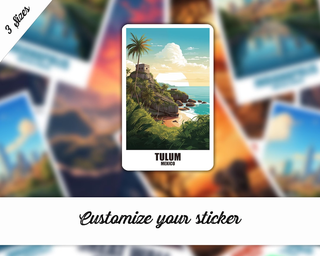 Tulum Sticker, Personalized Sticker Tulum, Mexico Sticker Gift, Tulum ...