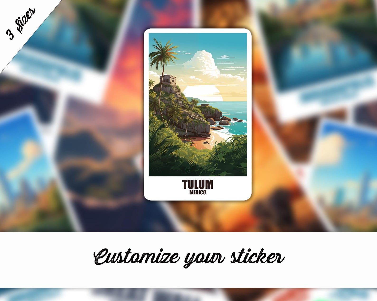 Tulum Sticker, Personalized Sticker Tulum, Mexico Sticker Gift, Tulum ...