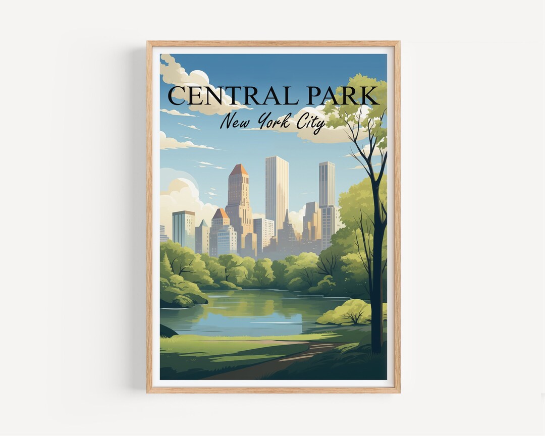 Central Park Poster Central Park Travel Poster Gift for Friends New ...