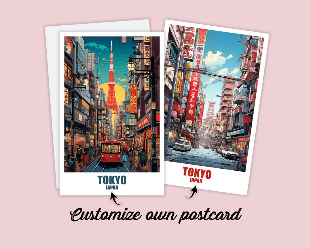 Personalized Tokyo Postcard, Japan Map, Greeting Card Gift Card, Japan ...