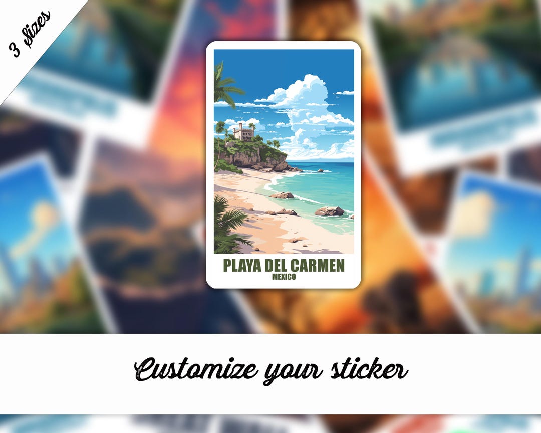 Playa Del Carmen Sticker, Personalized Sticker From Playa Del Carmen ...