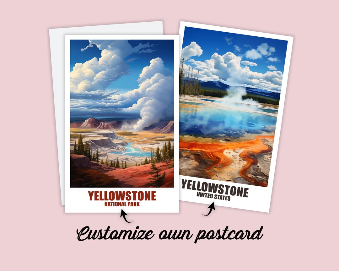 Personalized Yellowstone Postcard, Yellowstone Card, Greeting Card Gift ...