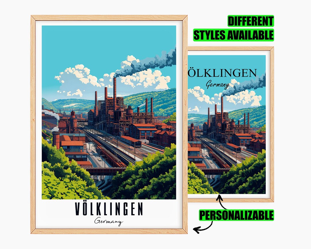 Personalizable Völklingen Poster Germany Travel Poster Saarland ...