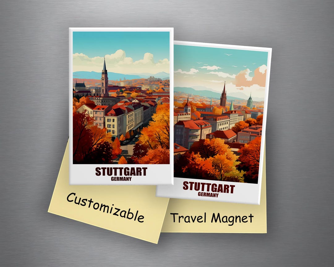 Stuttgart Fridge Magnet Personalized 78 X 53 Mm City Magnets ...