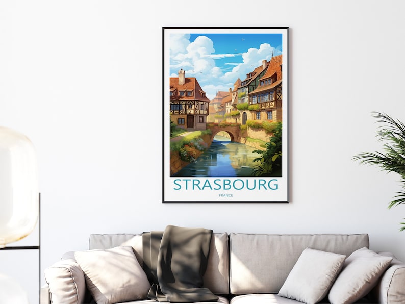 Strasbourg Poster Mural Wall Decoration Strasbourg Travel Poster Print ...