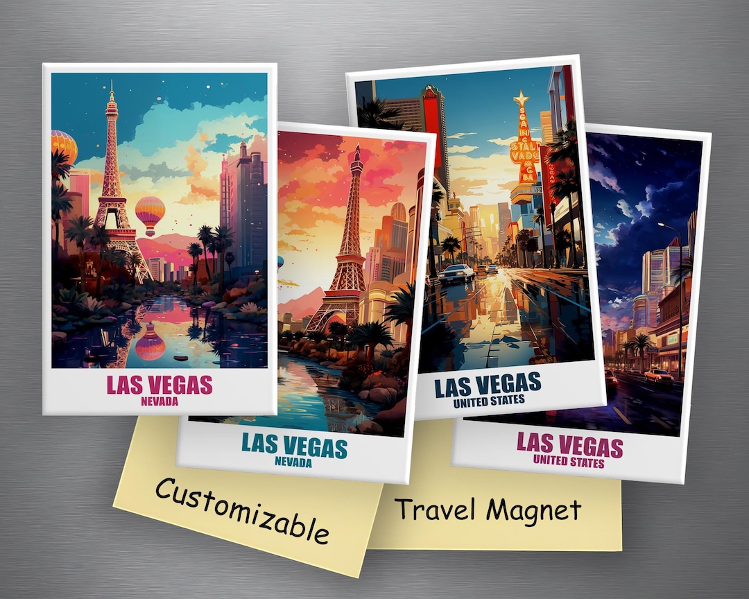Las Vegas Kühlschrankmagnet Personalisiert 78x53mm USA Städtemagnete ...