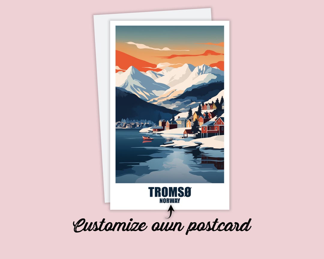 Personalized Tromso Postcard, Norway Card, Greeting Card Gift Card ...