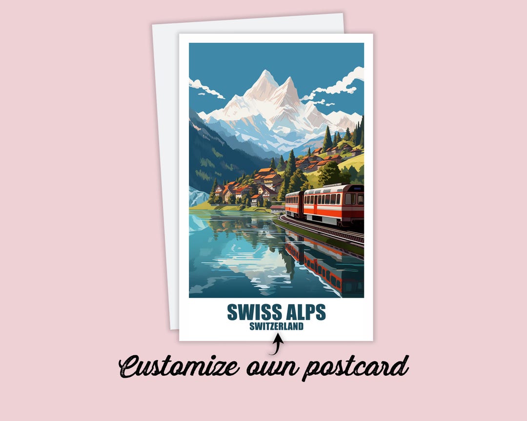 Personalized Swiss Alps Postcard, Switzerland Card, Greeting Card Gift ...