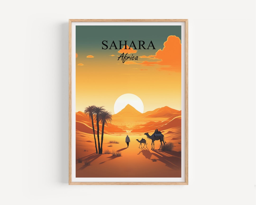 Sahara Poster Wall Art Wall Decor Sahara Travel Poster Print ...