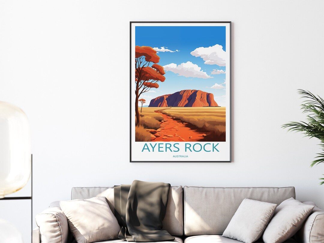 Ayers Rock Poster Mural Wall Decor Uluru Travel Poster Print ...