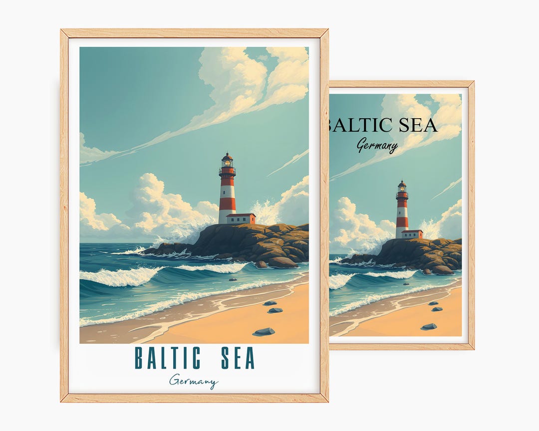 Baltic Sea Poster, Personalized Travel Poster Baltic Sea, Germany ...