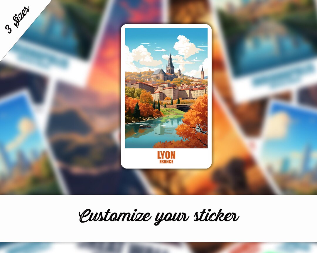 Lyon Sticker, Personalized Sticker From Lyon, France Sticker Gift ...