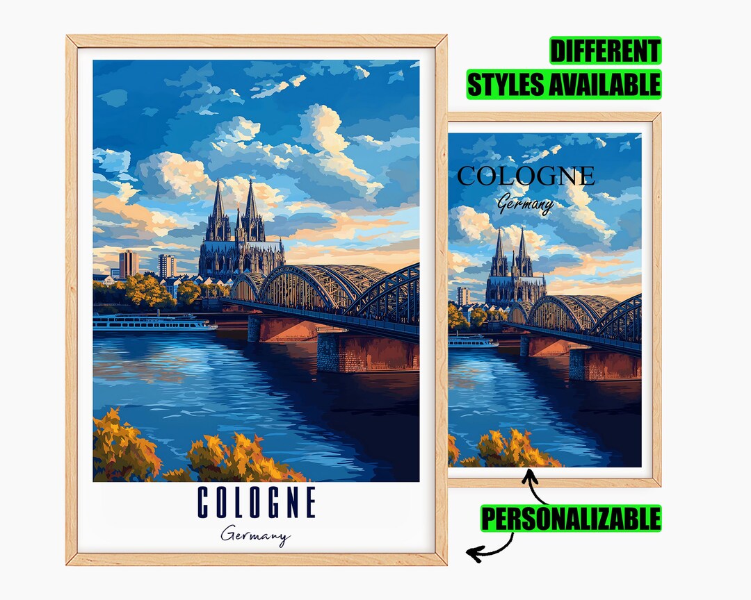 Personalized Cologne Poster Germany Travel Poster Cologne Cathedral ...