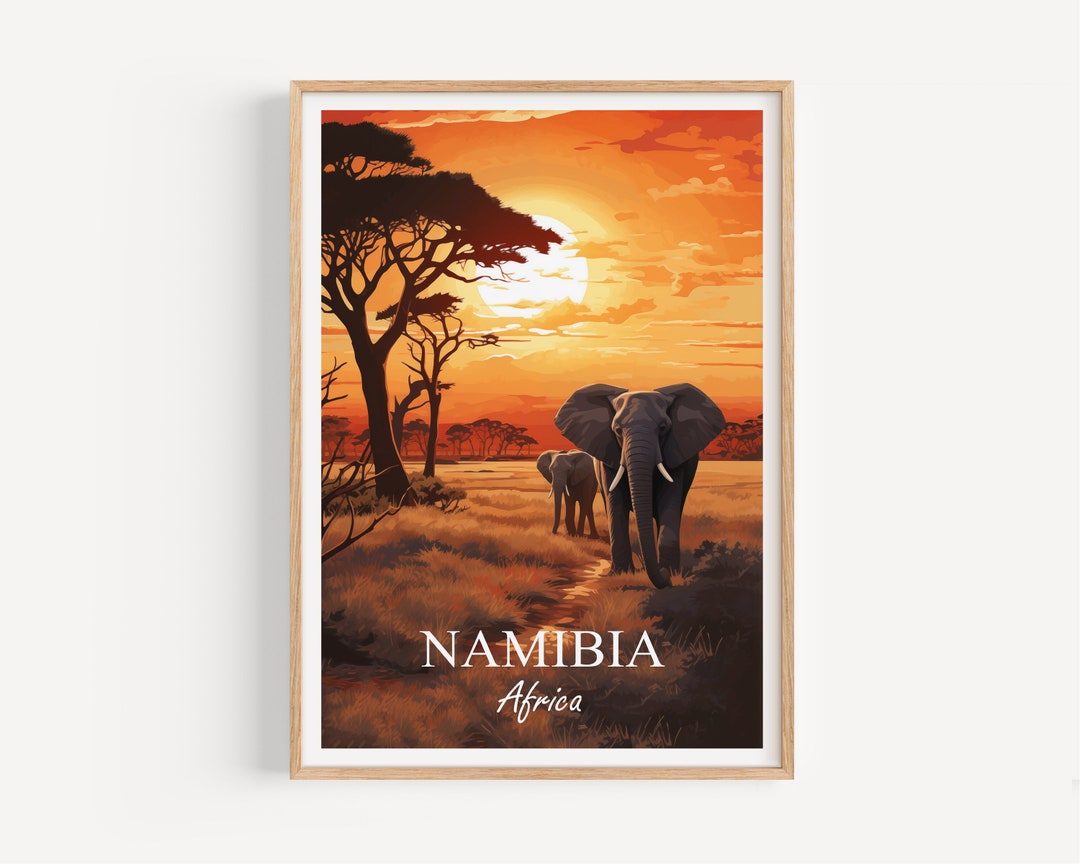 Namibia Poster, Travel Poster Namibia, Africa Vintage Poster ...