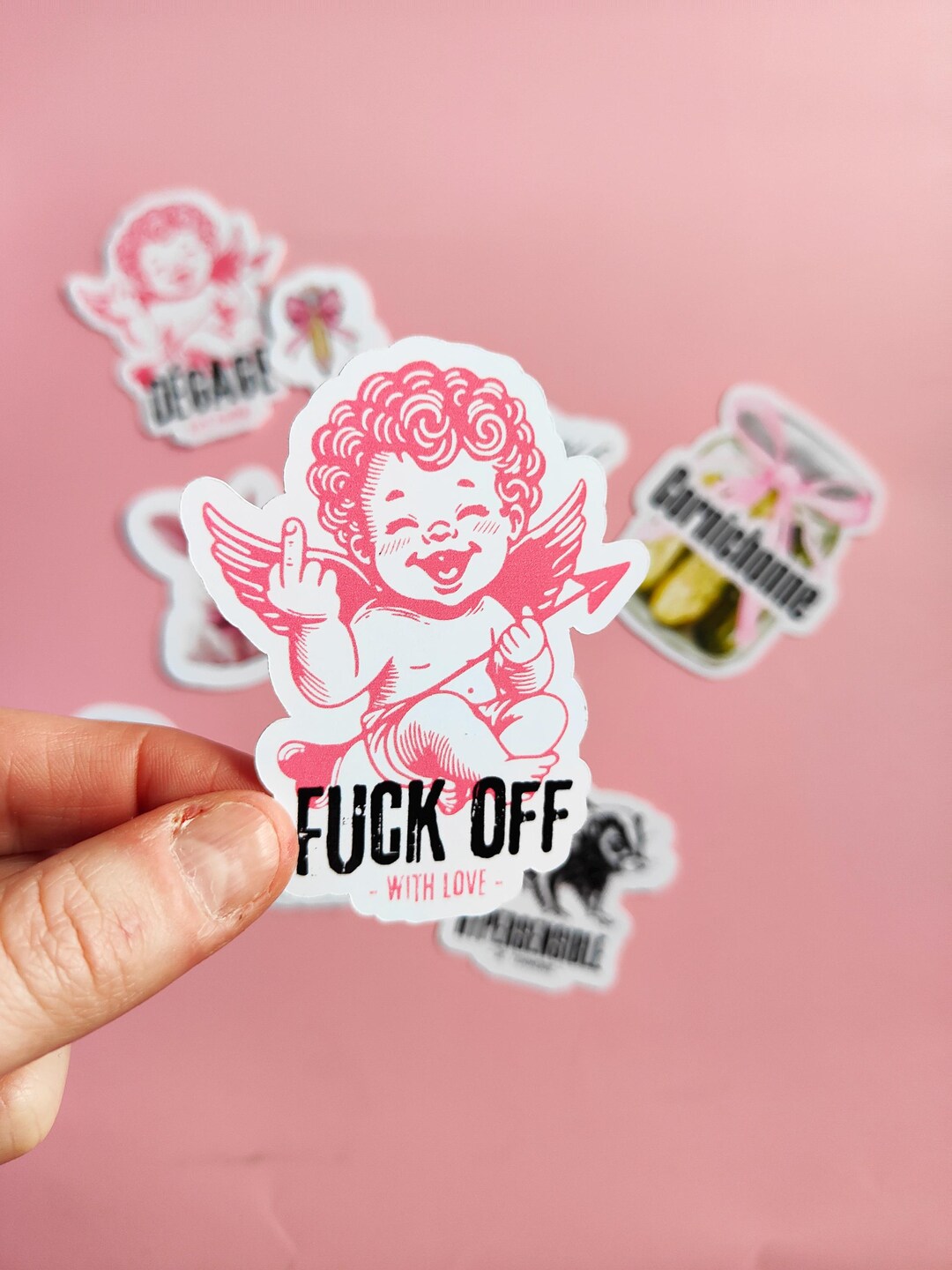 Stickers "cupidon - Fuck off With Love" Funny Valentine, Dark Humor ...