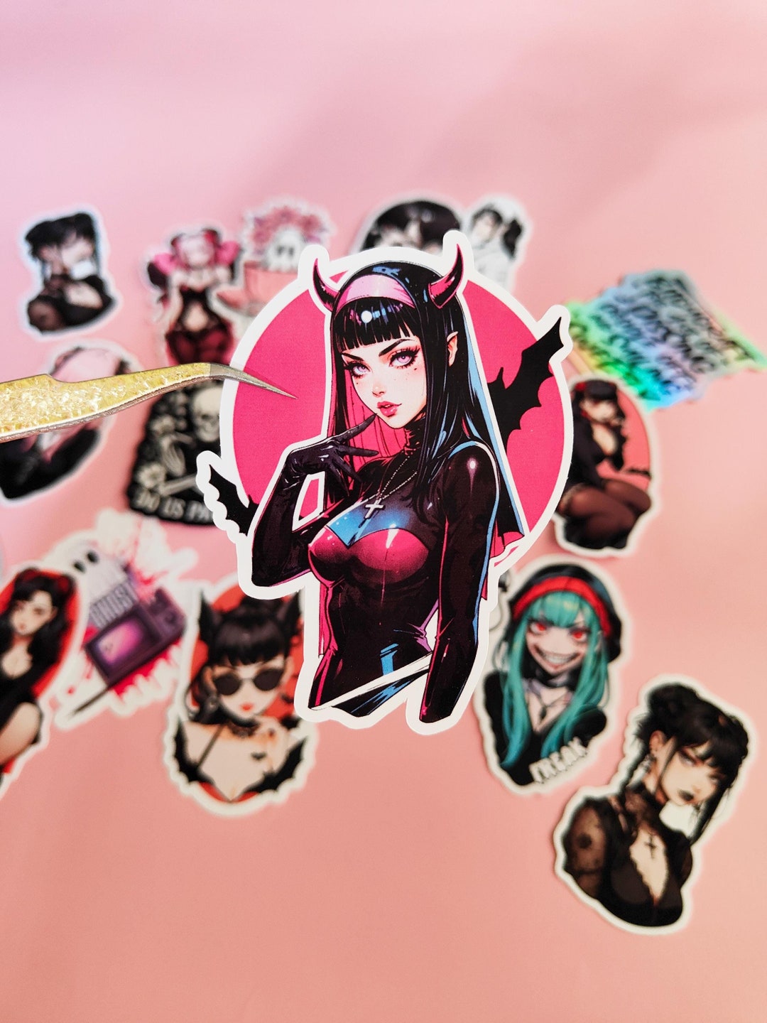 Stickers "demonic Anime Girl" Laptop Stickers, Dark Aesthetic,waifu ...