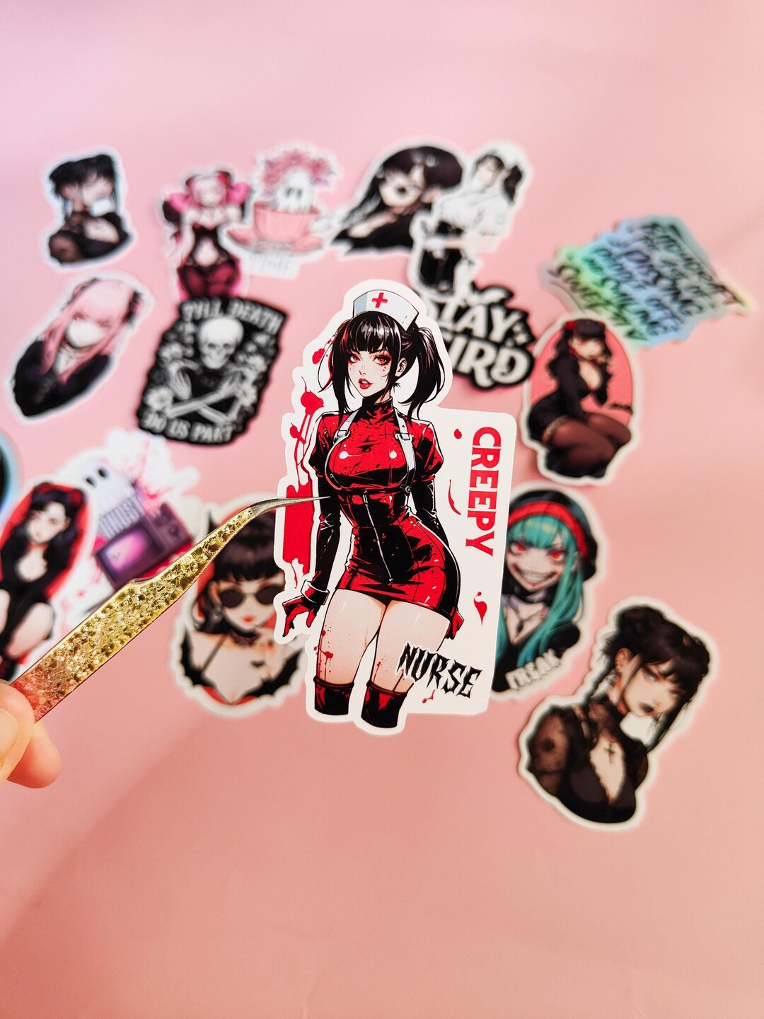 Stickers "creepy Nurse Anime Girl" Laptop Stickers, Horror,dark ...