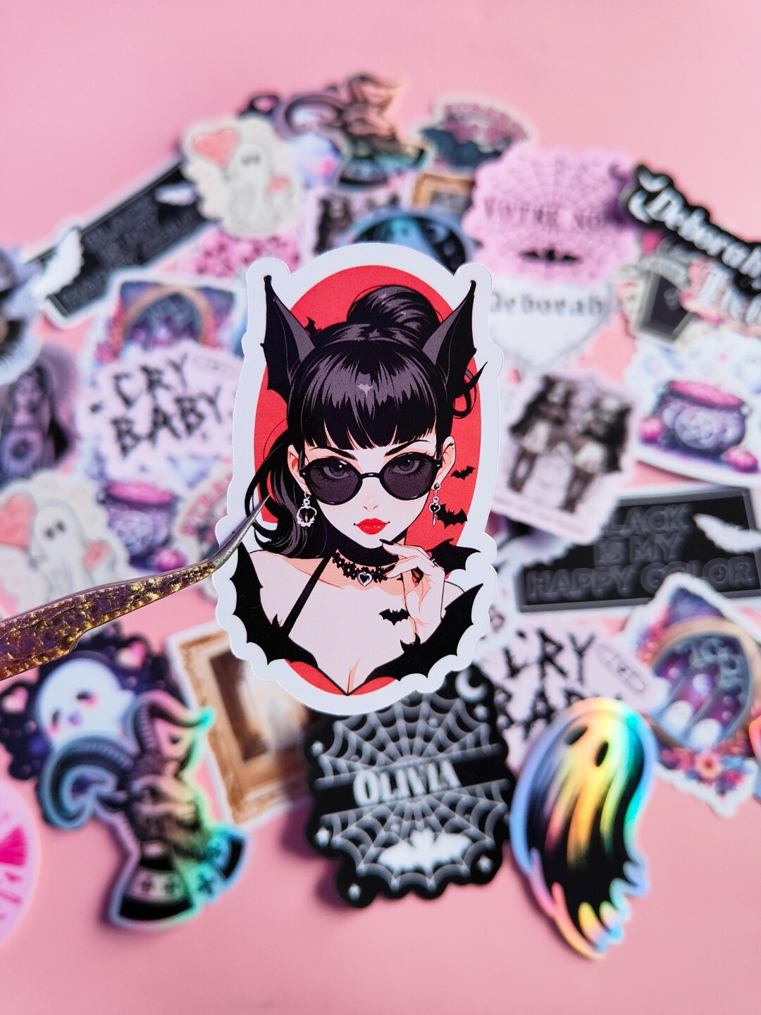 Stickers "cute Vampire Goth Girl" Laptop Stickers, Horror, Dark ...