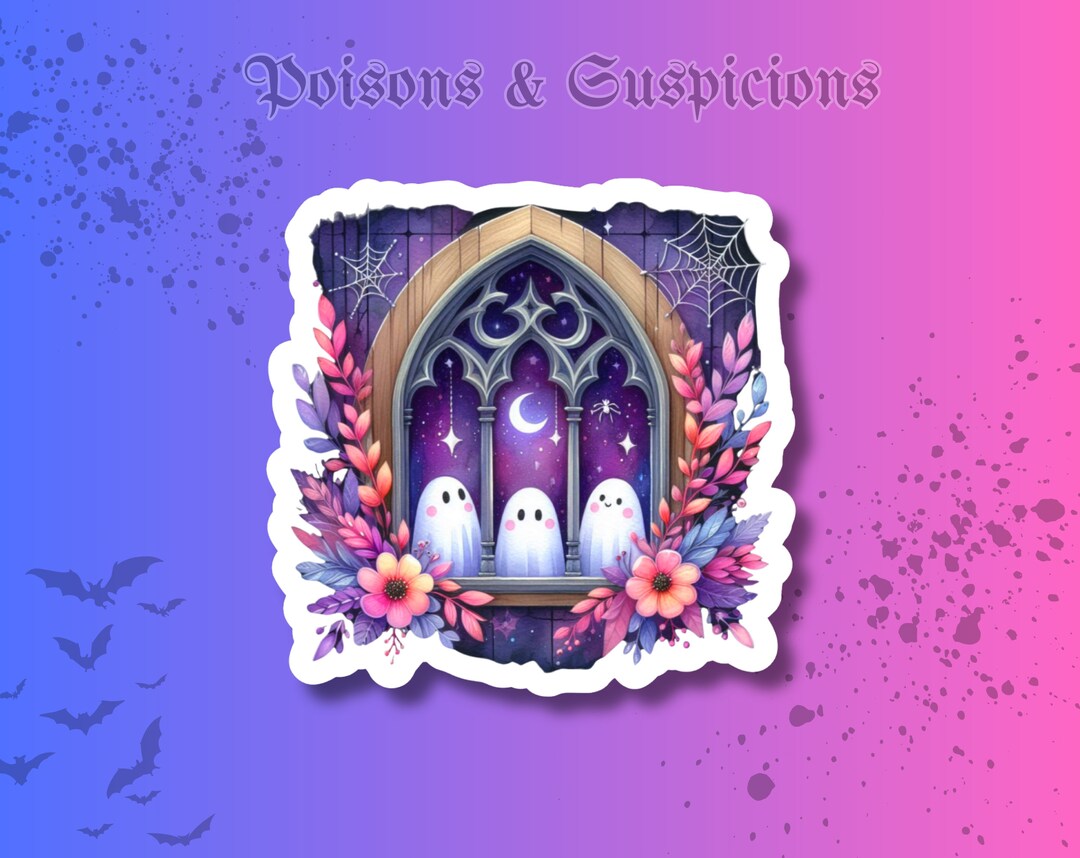 Cute Ghost STICKER Gothic Bullet Journal Laptop Decal Halloween Spooky ...