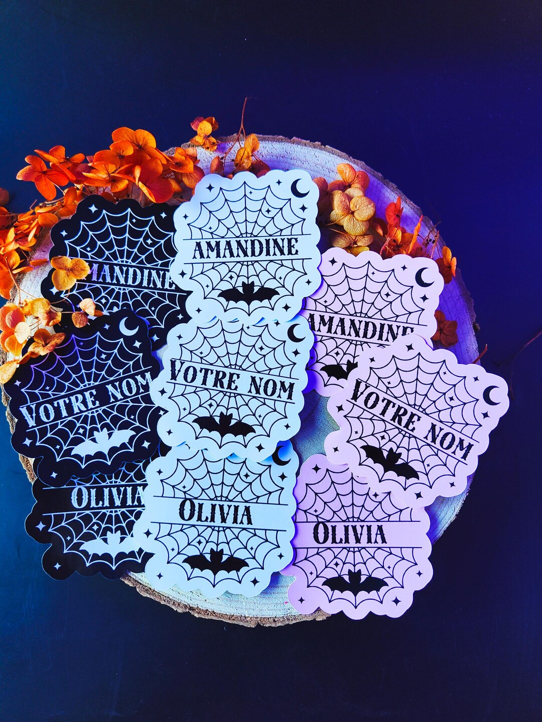 Custom Spooky Name Stickers, Personalized Gothic Decals, Creepy Cute ...