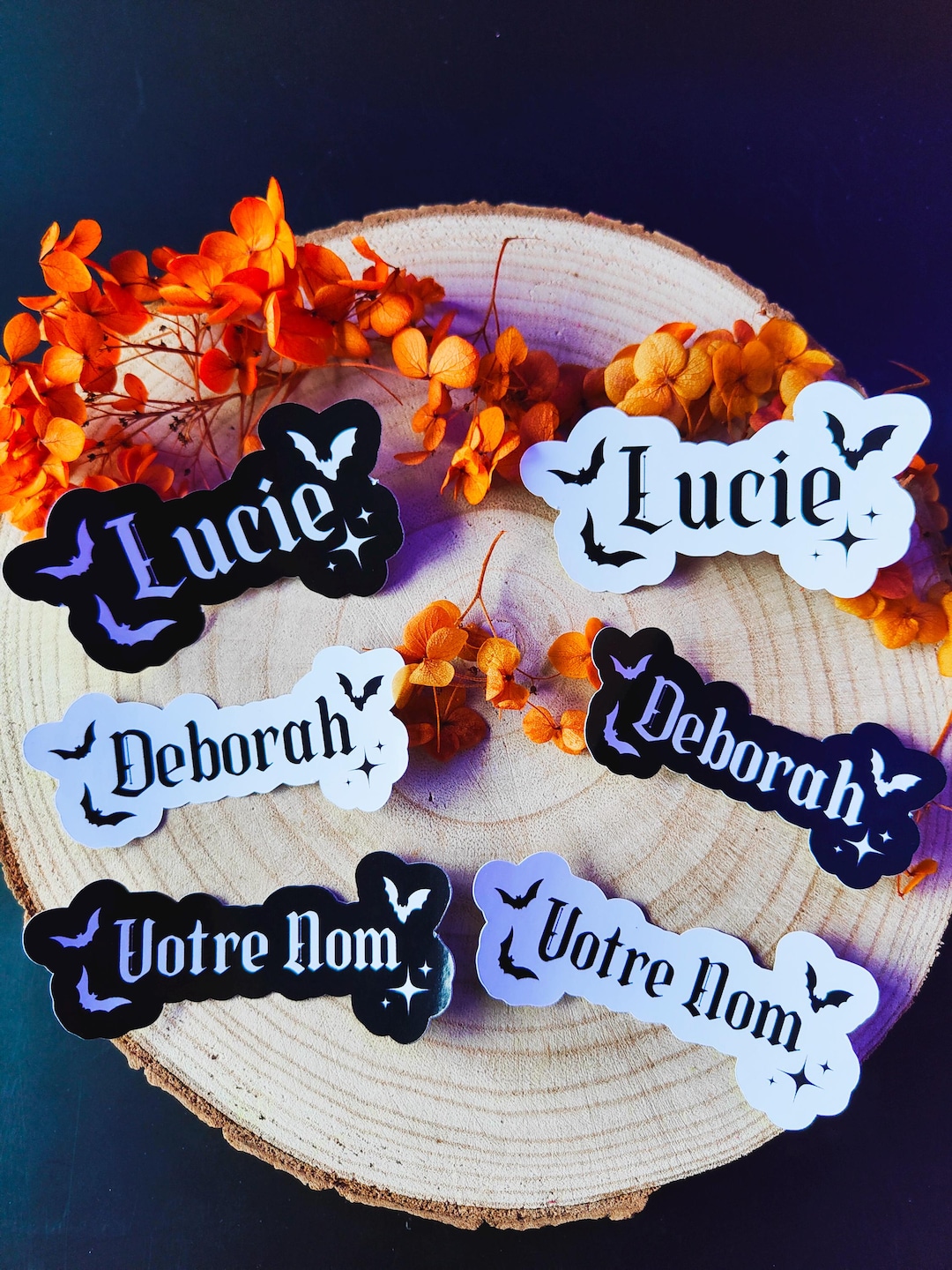 Custom Spooky Name Stickers, Personalized Gothic Decals, Creepy Cute ...